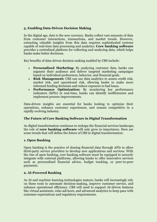 The Role of Core Banking Software in Digital Transformation | PDF