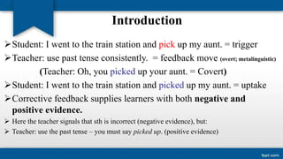 The role of corrective feedback in second language learning | PPTX