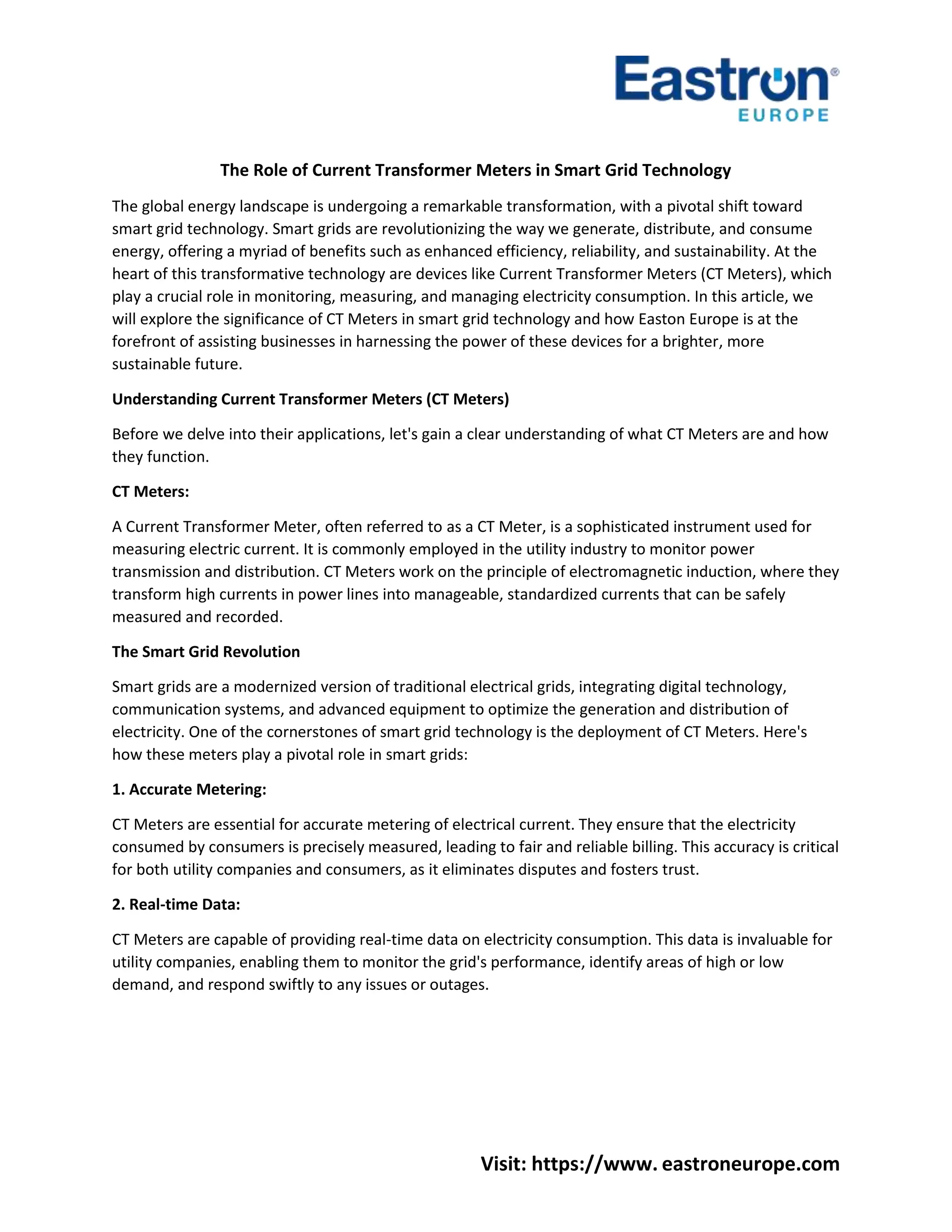 The Role of Current Transformer Meters in Smart Grid Technology (1 ...