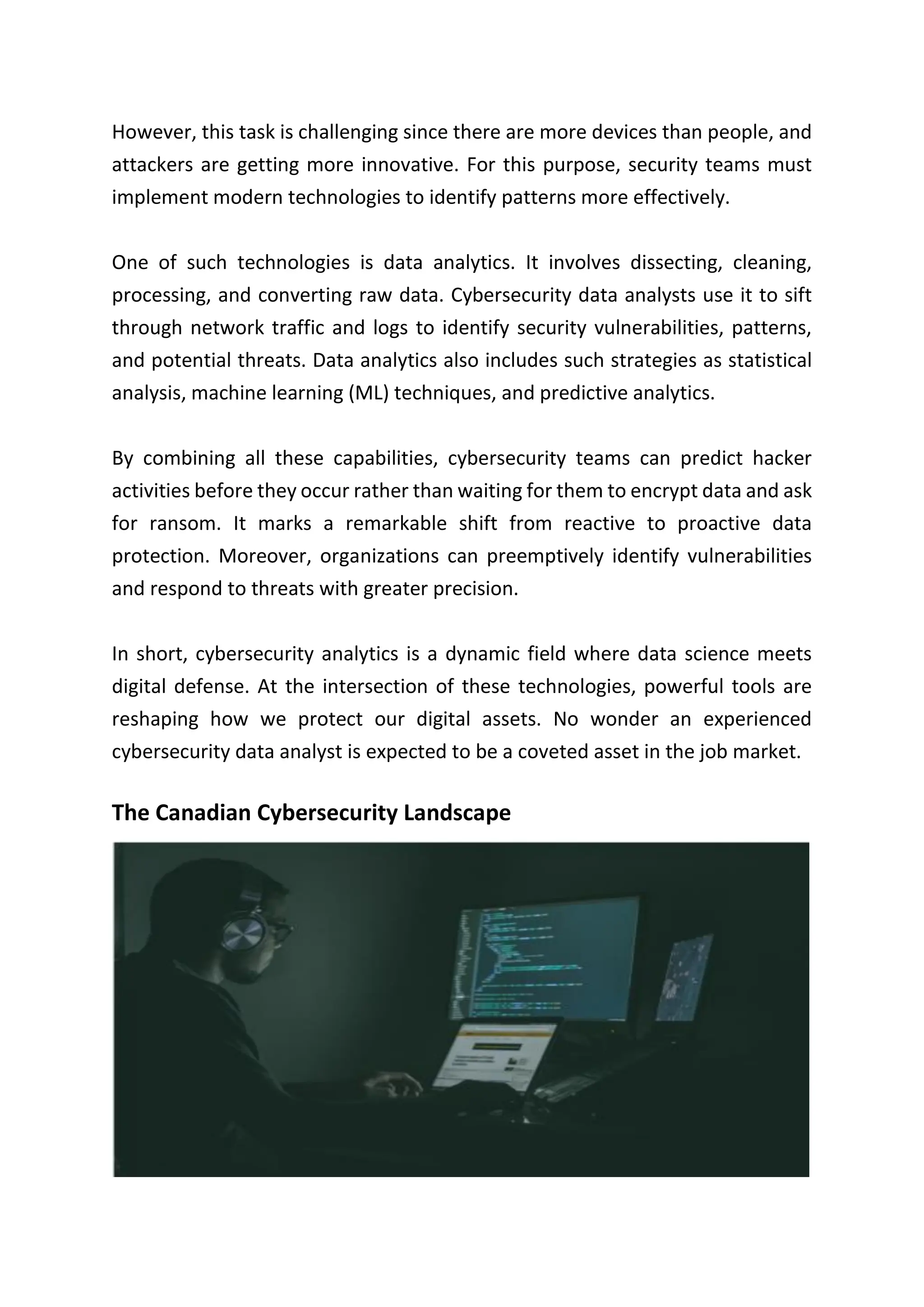 The Role Of Data Analytics In Cybersecurity | PDF