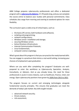 The Role Of Data Analytics In Cybersecurity | PDF