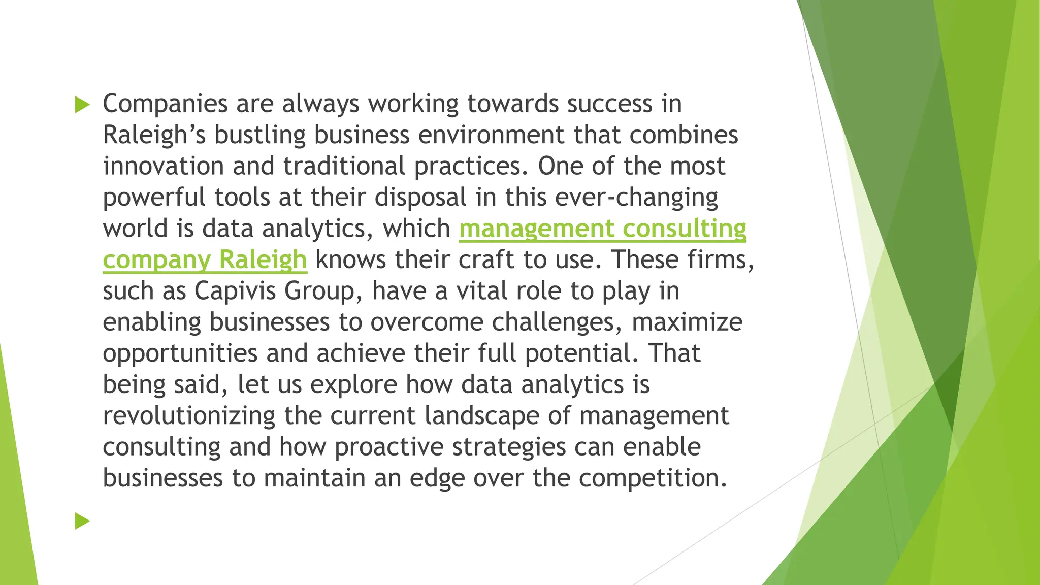 The Role of Data Analytics in Modern Management Consulting Firms in ...