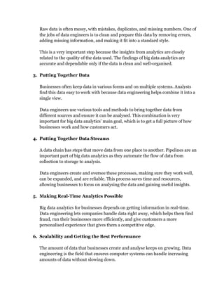 The Role of Data Engineering in Big Data Analytics | PDF