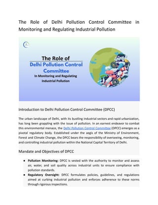 The Role of Delhi Pollution Control Committee in Monitoring and ...