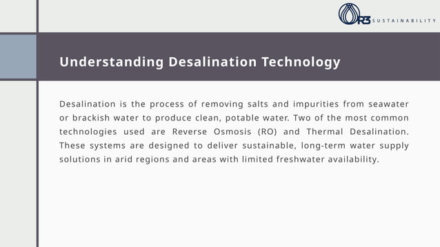 The Role of Desalination Solutions in Tackling Global Water Scarcity | PPT
