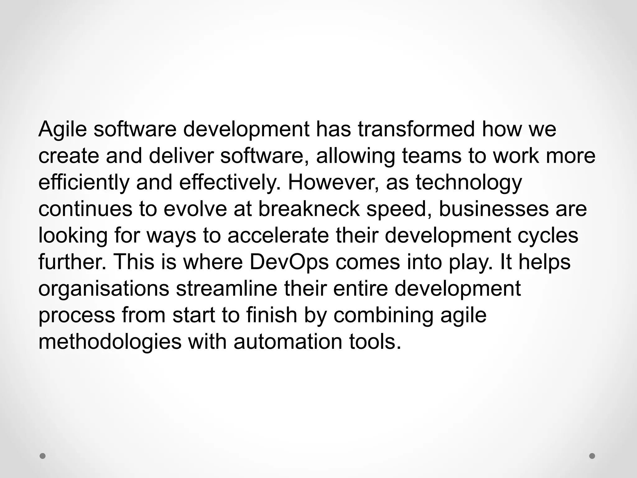 The Role Of Devops In Agile Software Development Pptx
