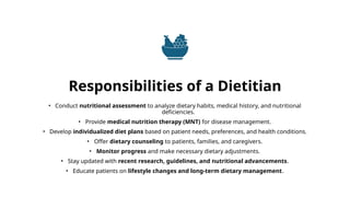 The role of dietitians in Hospital and Community | PPTX
