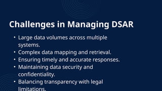 Role of DSAR in Strengthening GDPR Data | PPTX