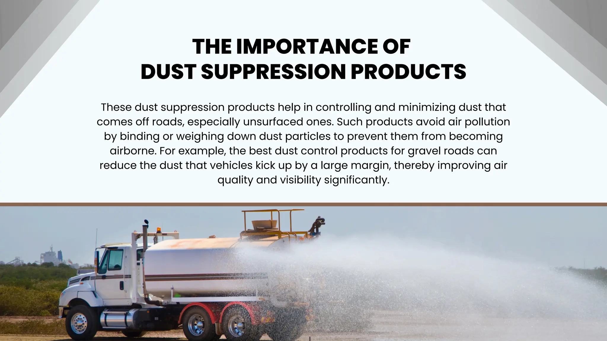 The Role of Dust Suppression Products in Reducing Air Pollution on ...
