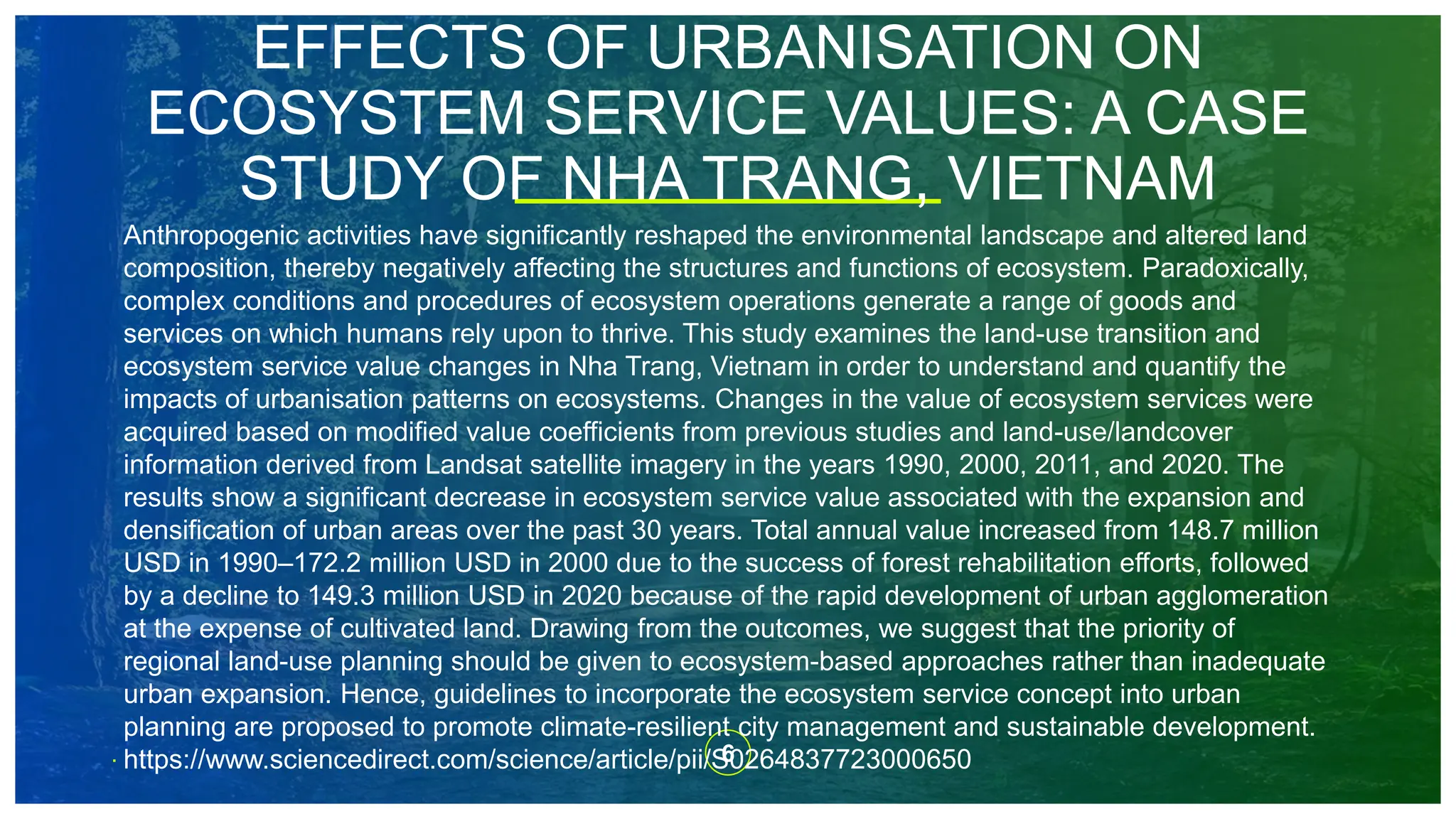 THE ROLE OF ECOSYSTEM IN URBAN AREAS AND.pptx | Environmental Services ...