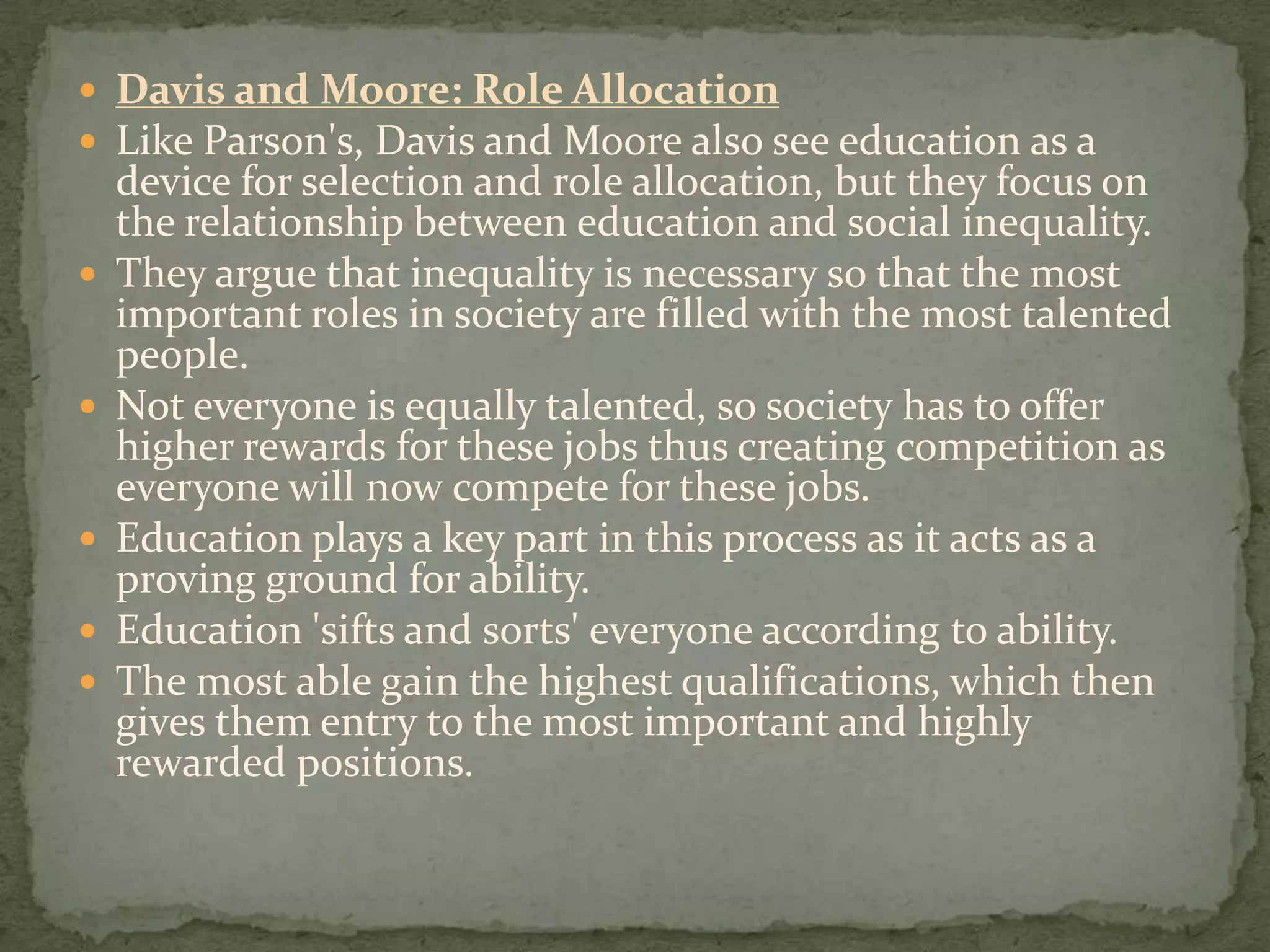 The Role of Education | PPT