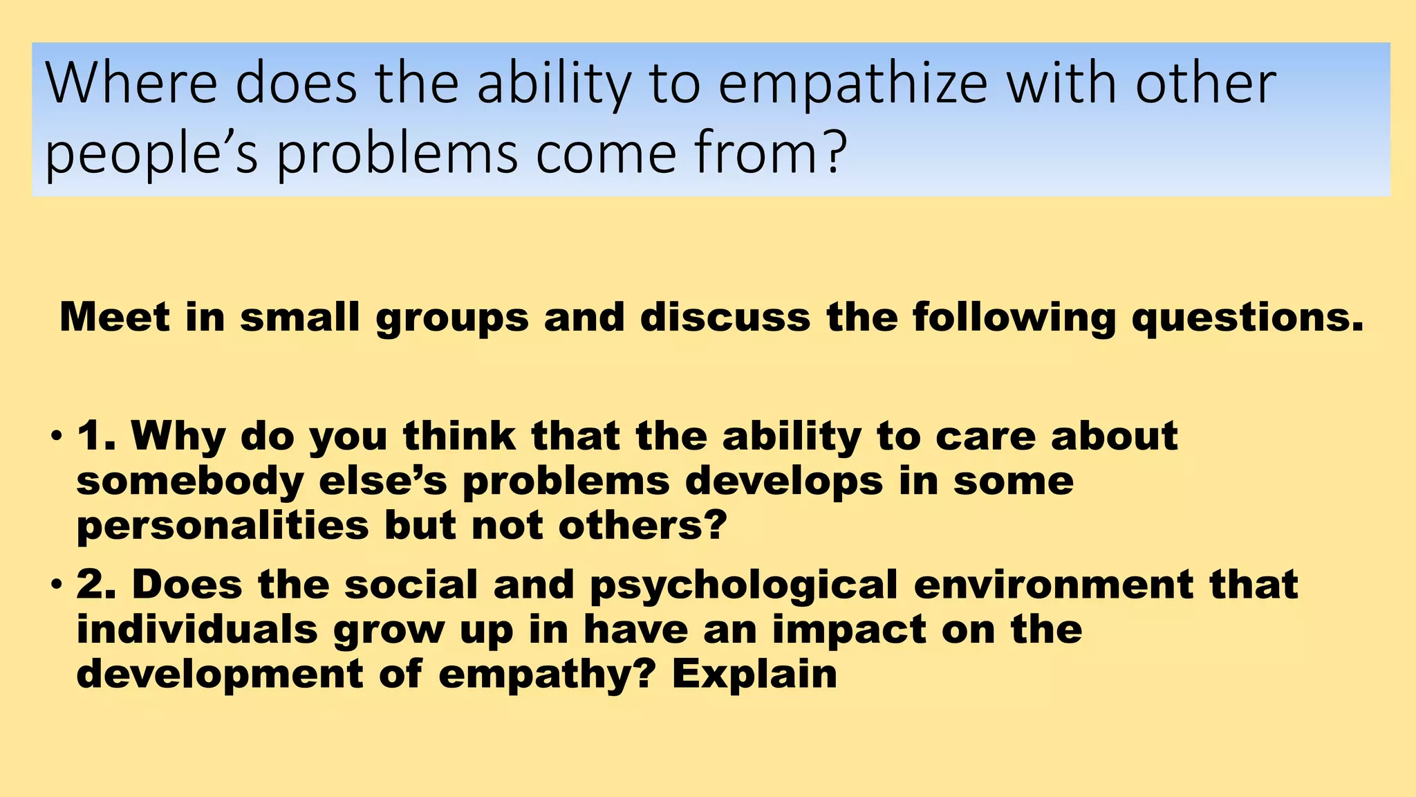 The role of empathy in problem solving by Dean Berry | PPT