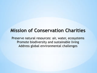 The Vital Role of Environmental Conservation Charities in Safeguarding ...