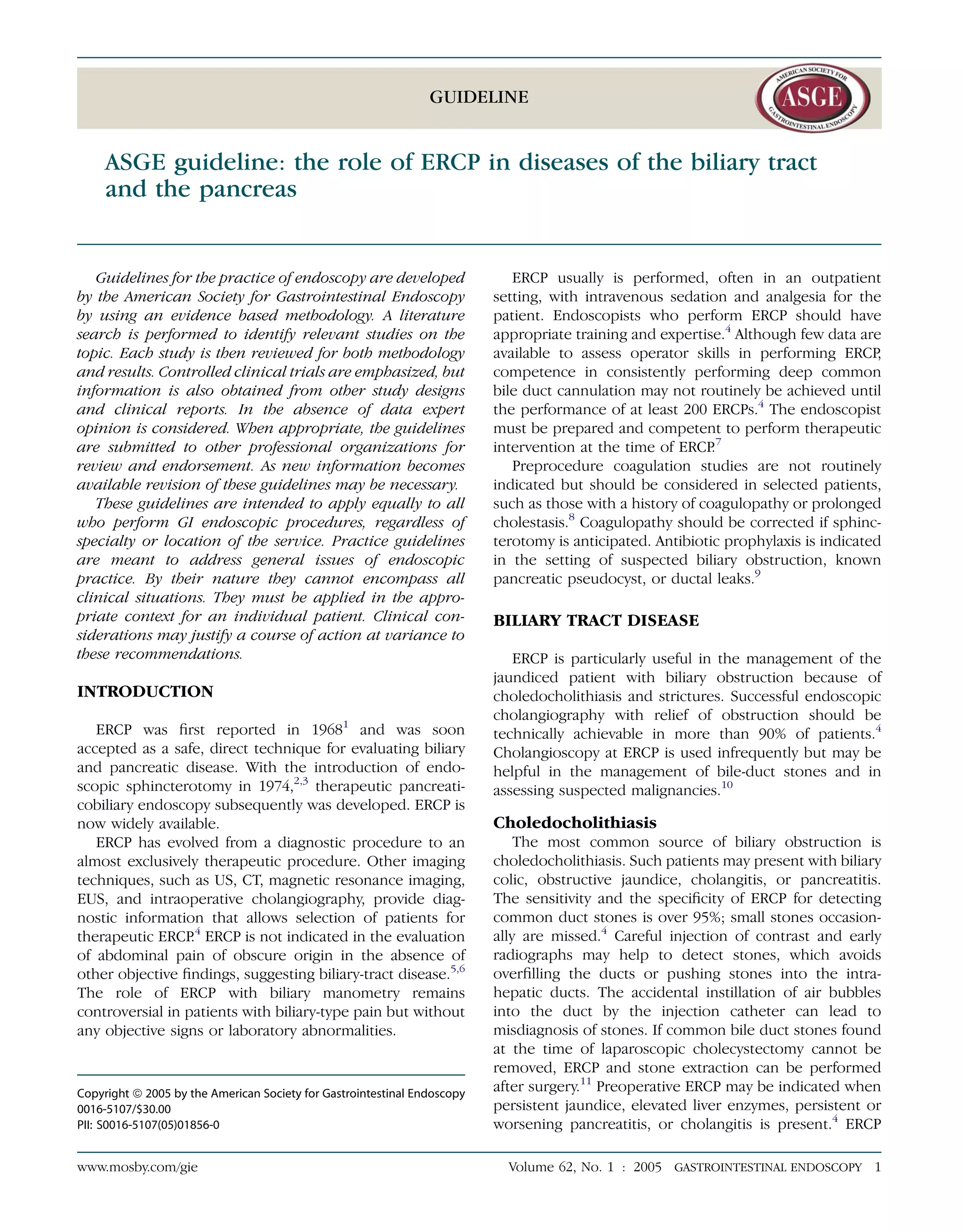 The role of ercp in diseases of the biliary tract and pancreas | PDF