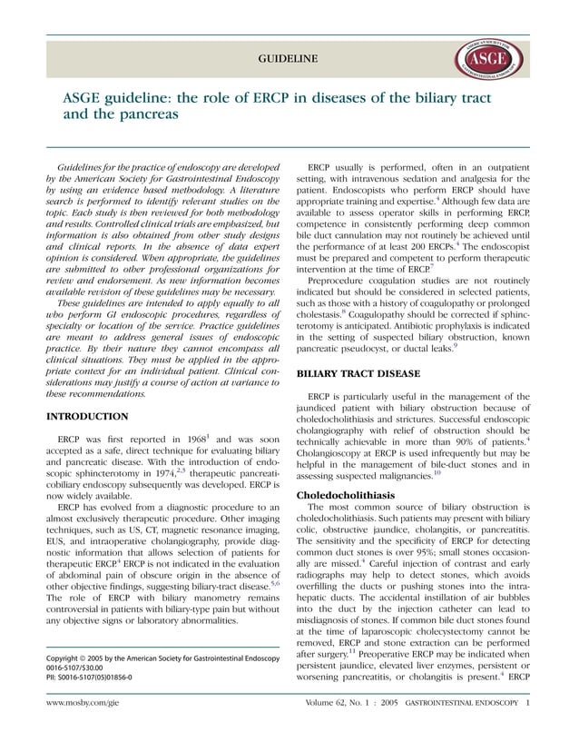 The role of ercp in diseases of the biliary tract and pancreas | PDF