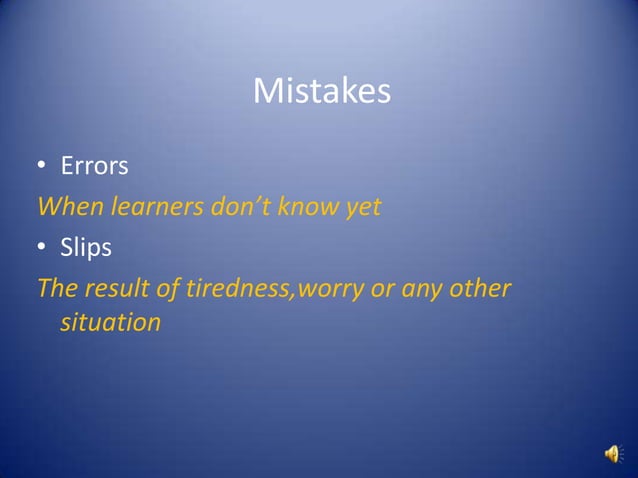 The role of error practice presentation | PPTX