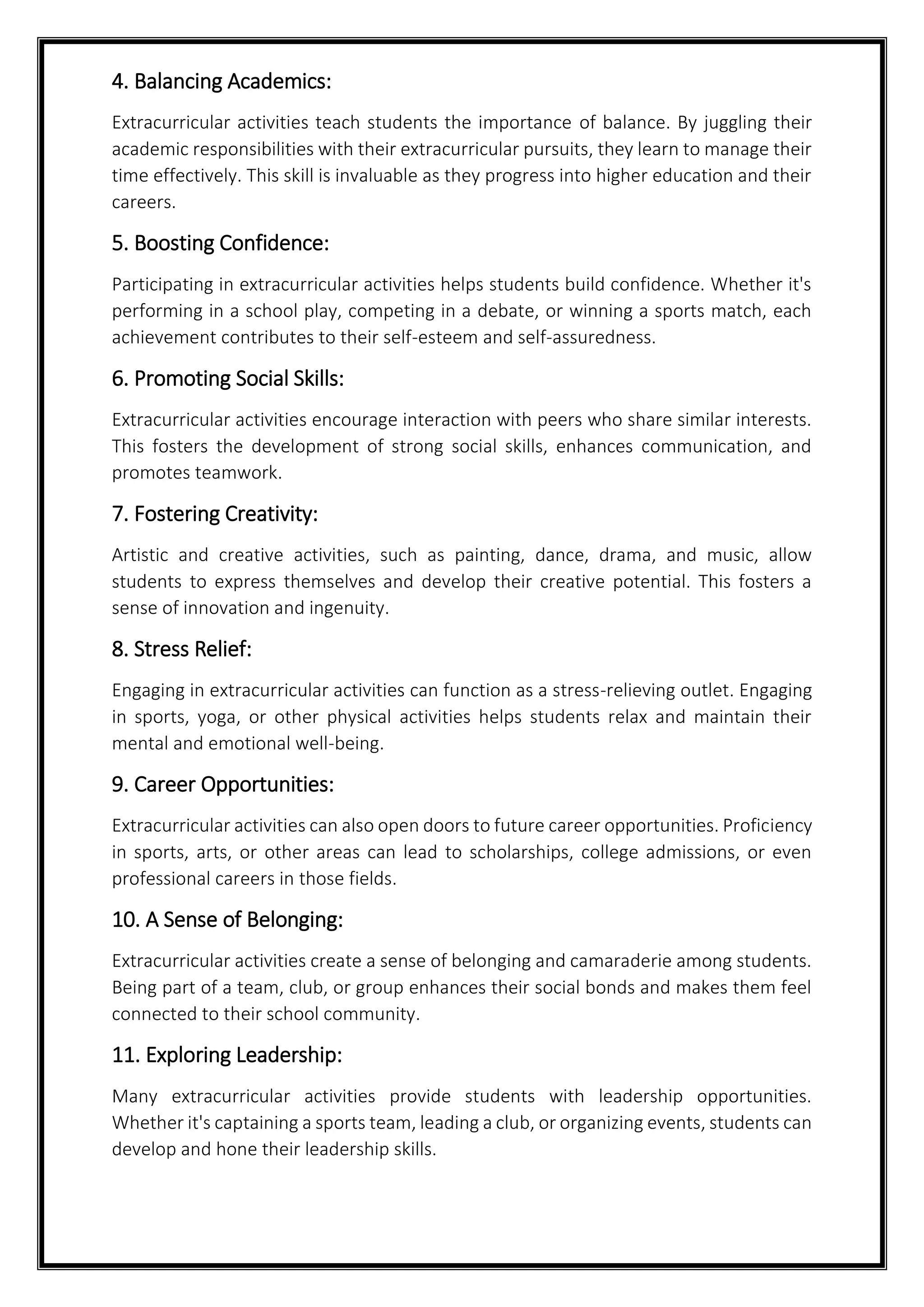 The Role of Extracurricular Activities in CBSE Schools Going Beyond ...