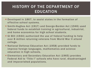 The role of federal funding in education | PPT