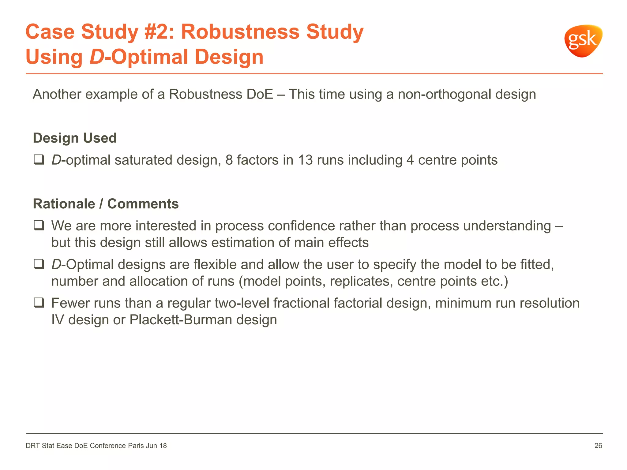 The Role of Fractional Factorial and D-Optimal Designs in the Development of QbD Pharmaceutical ...