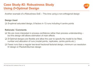 The Role of Fractional Factorial and D-Optimal Designs in the ...