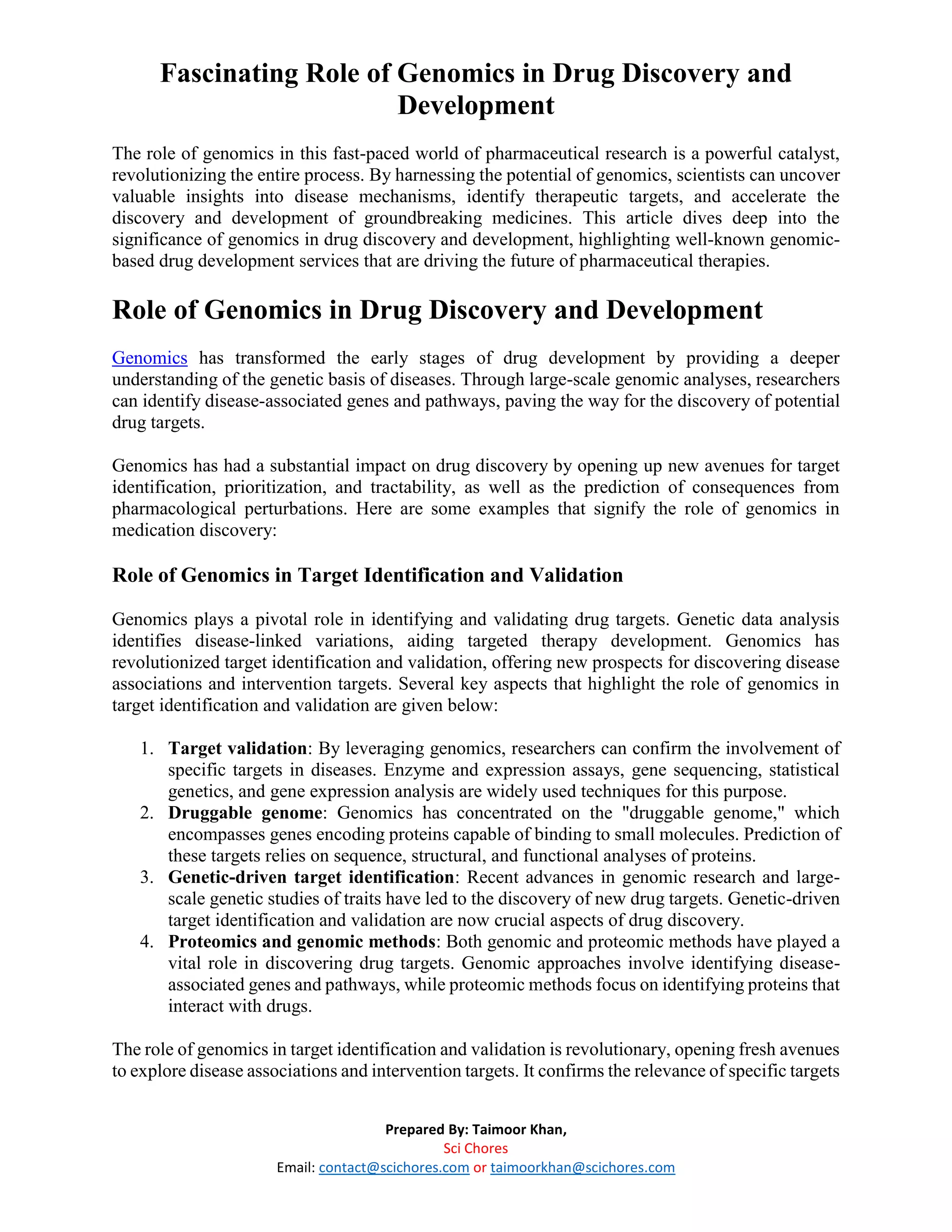 The role of genomics in drug discovery and development.pdf