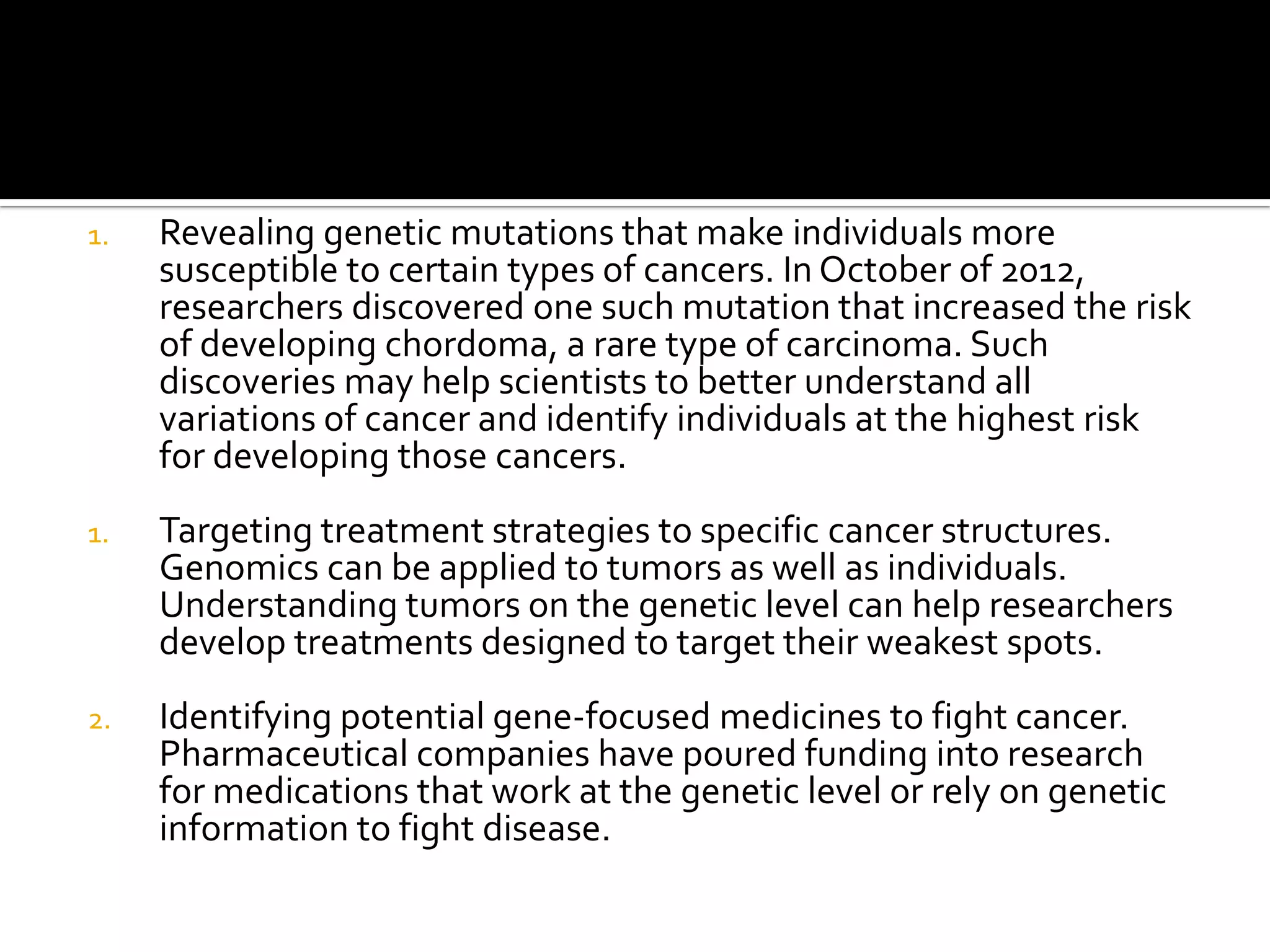 The role of genomics in oncology treatments | PPT