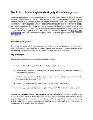 The role of global logistics in supply chain management.pdf