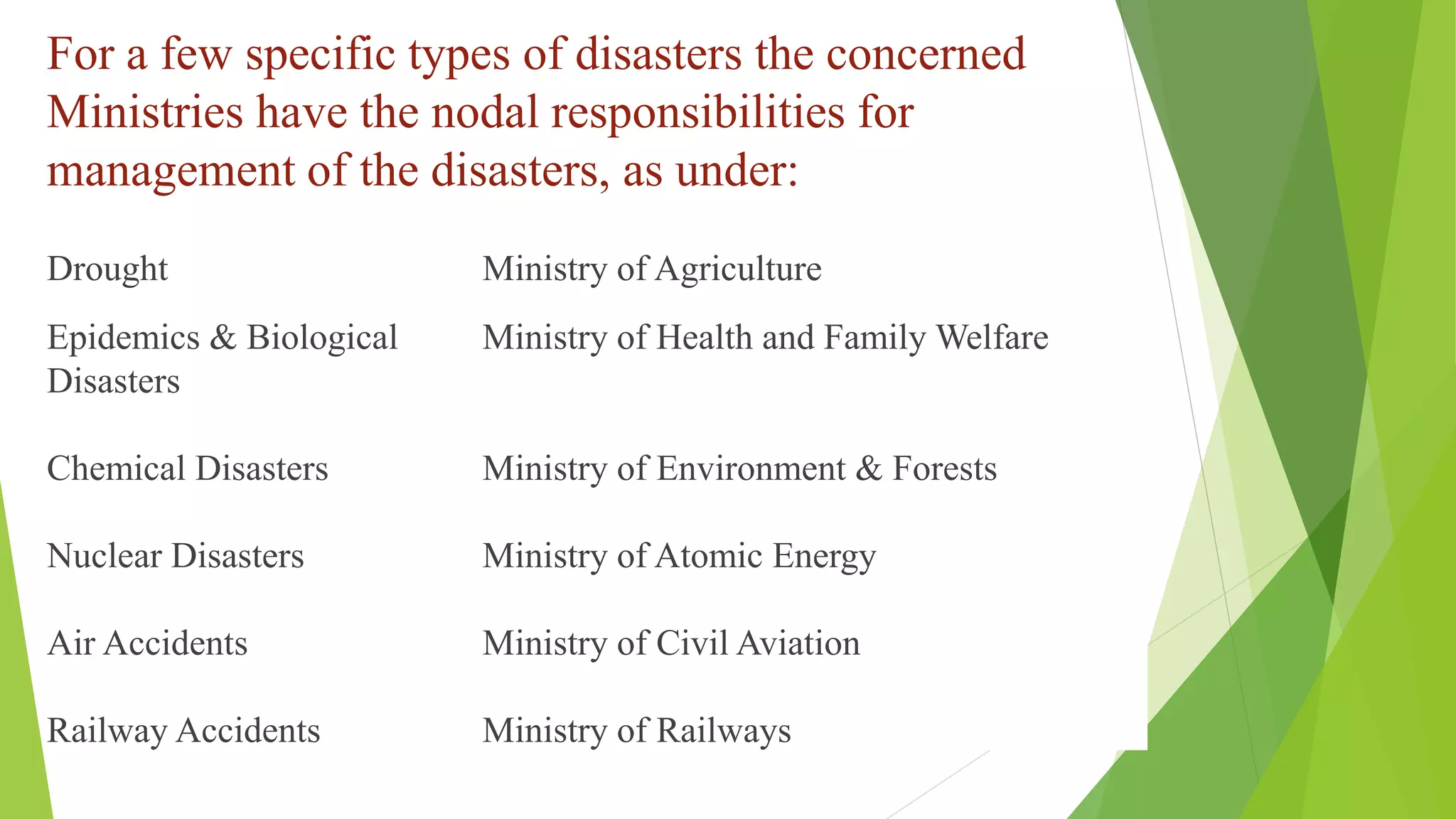 The role of government in a disaster management | PPTX