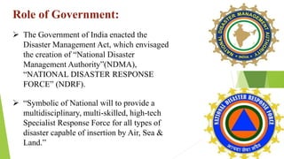 The role of government in a disaster management | PPTX