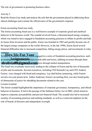 The role of government in promoting business ethicsActivity 2R.pdf ...