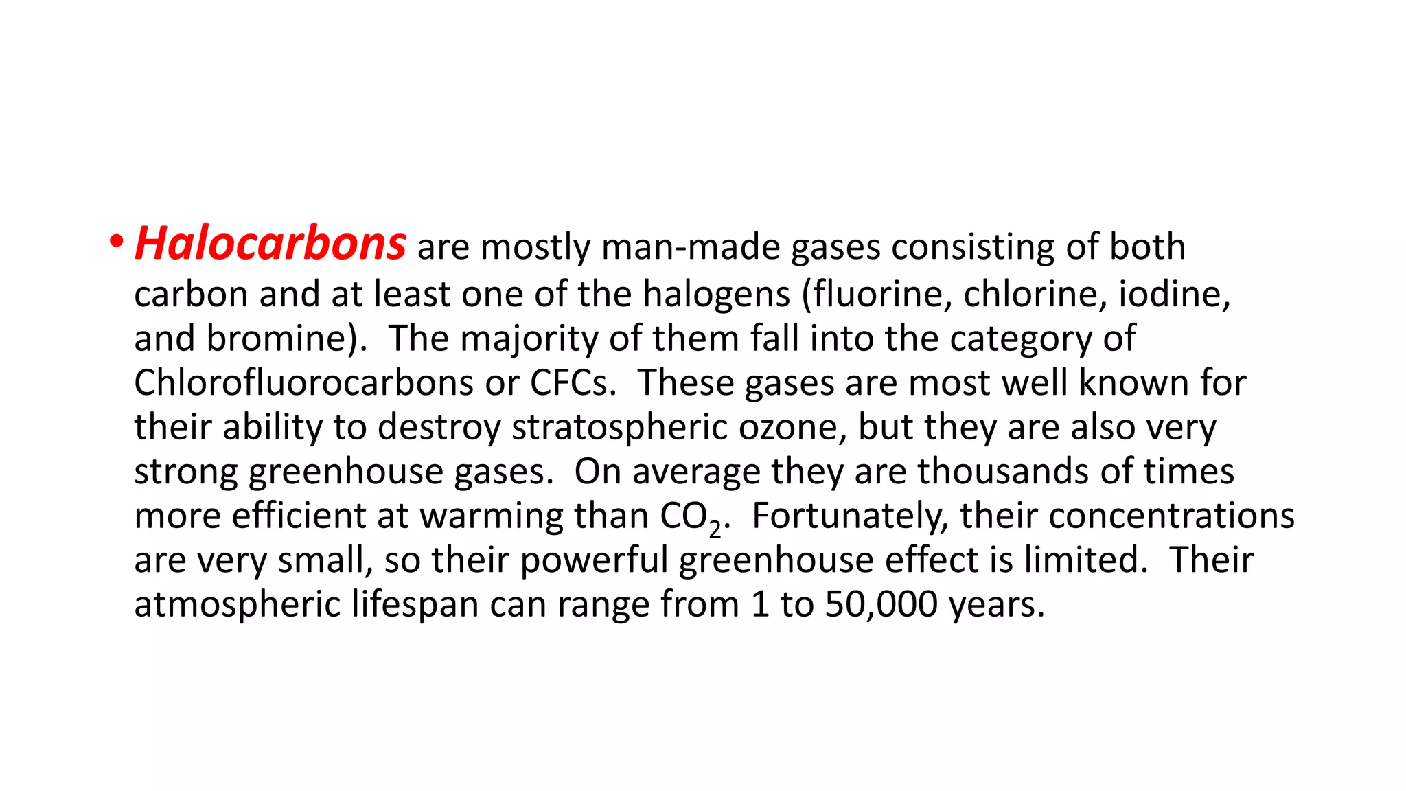 The role of halocarbons in the climate change | PPTX