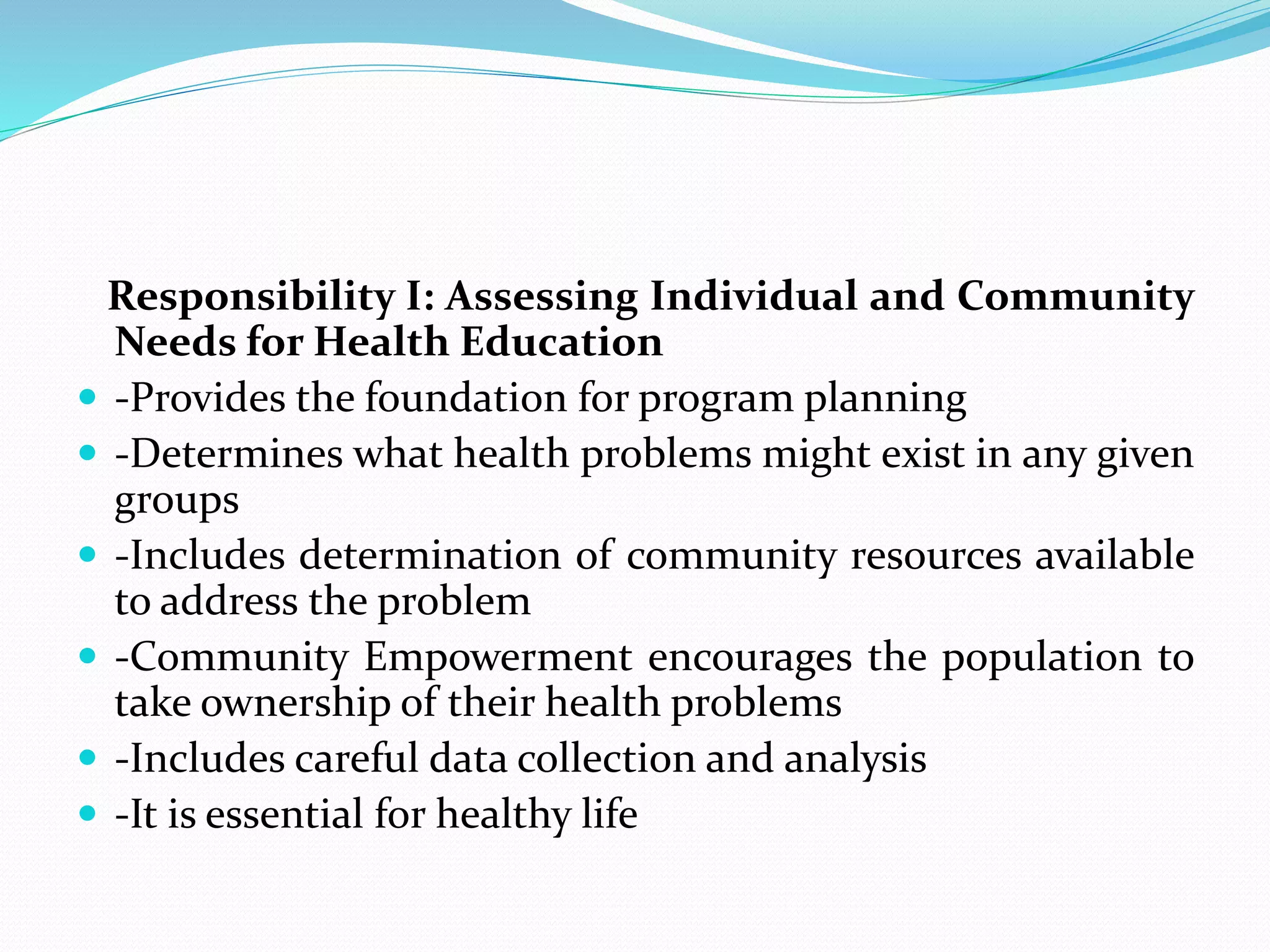 The role of health education specialist | PPTX