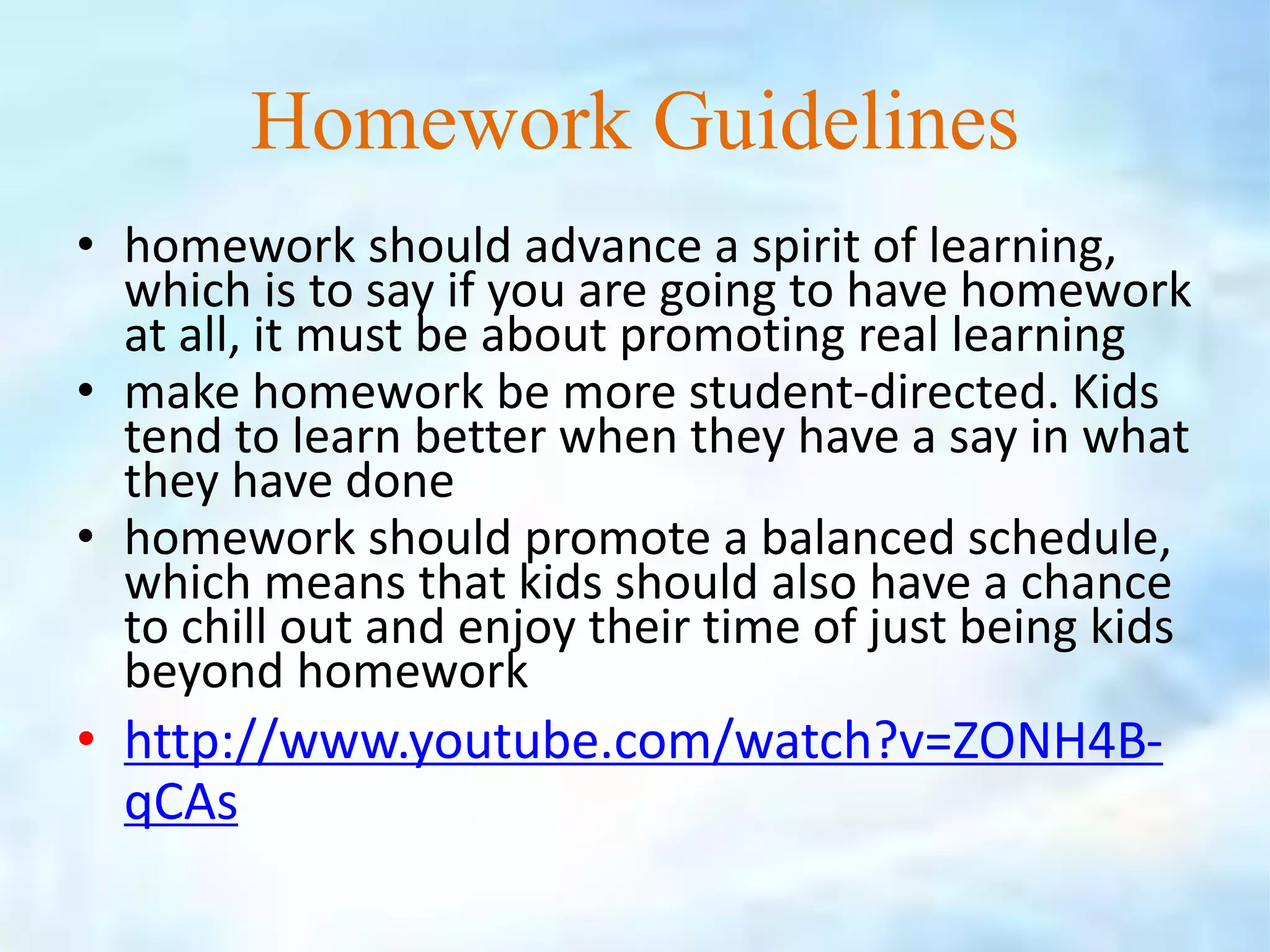 The role of homework in education | PPT