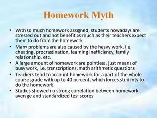 The role of homework in education | PPT
