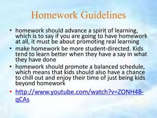 The role of homework in education | PPT