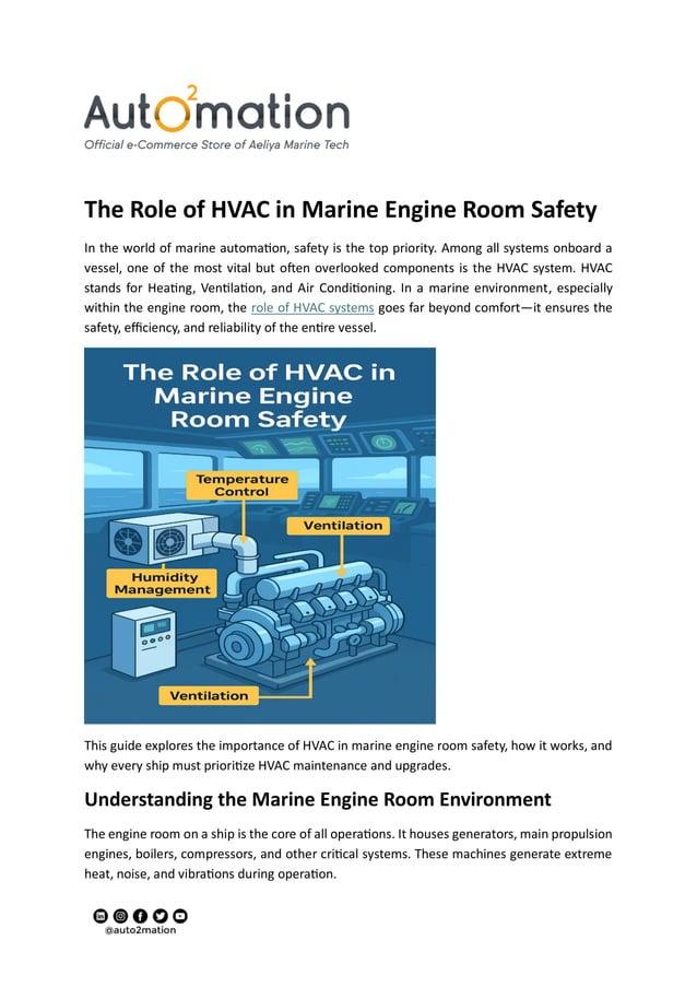 The Role of HVAC in Marine Engine Room Safety | PDF