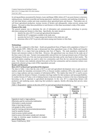 The role of ict in poverty alleviation among rural farmers in abia ...