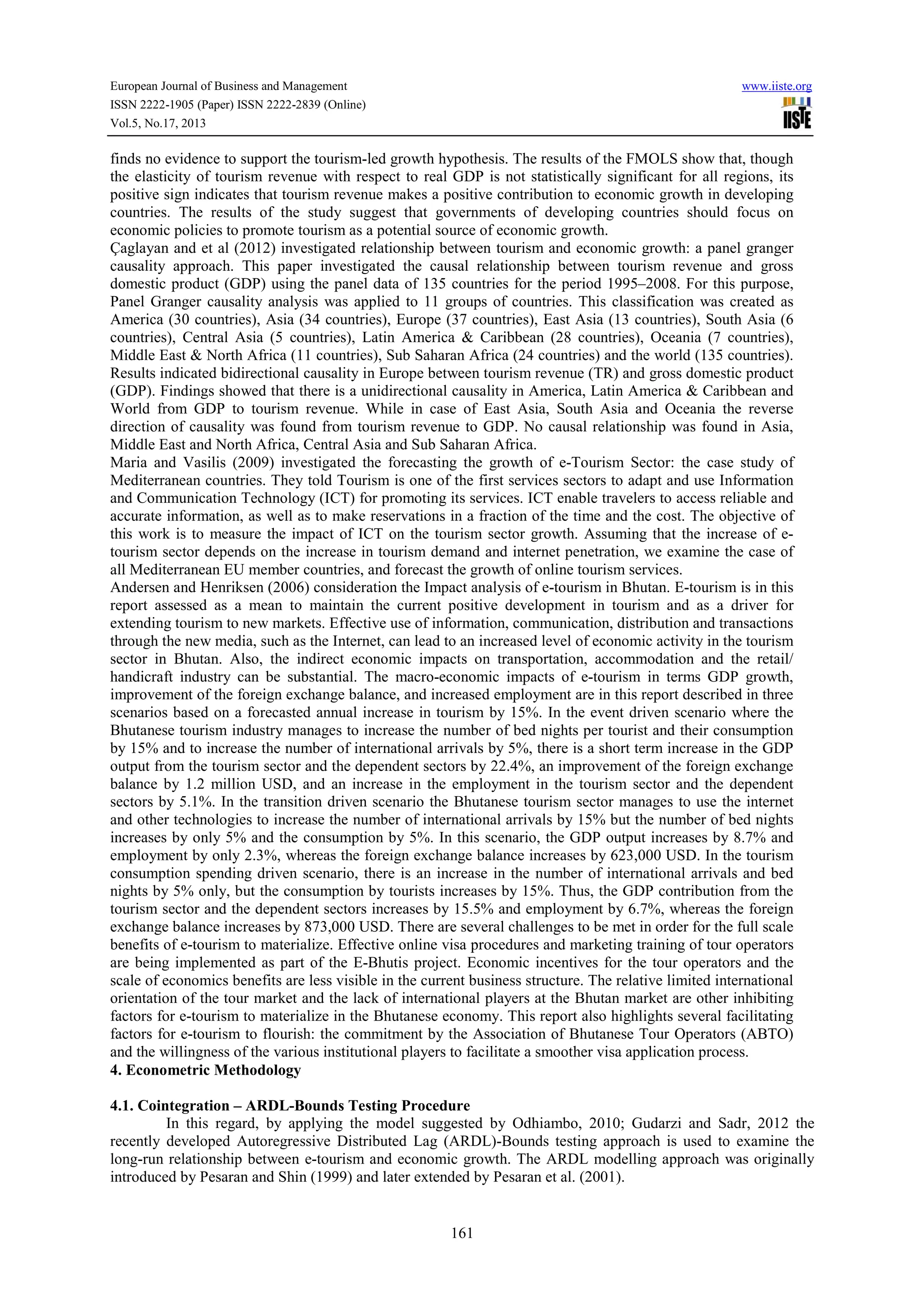 The role of ict in tourism industry on economic growth case study iran | PPT