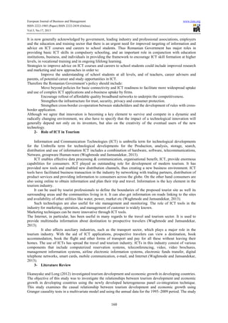 The role of ict in tourism industry on economic growth case study iran ...