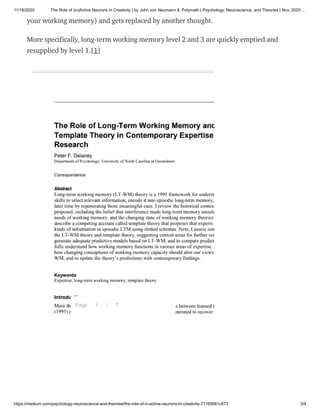 The Role of (in)Active Neurons in Creativity | PDF