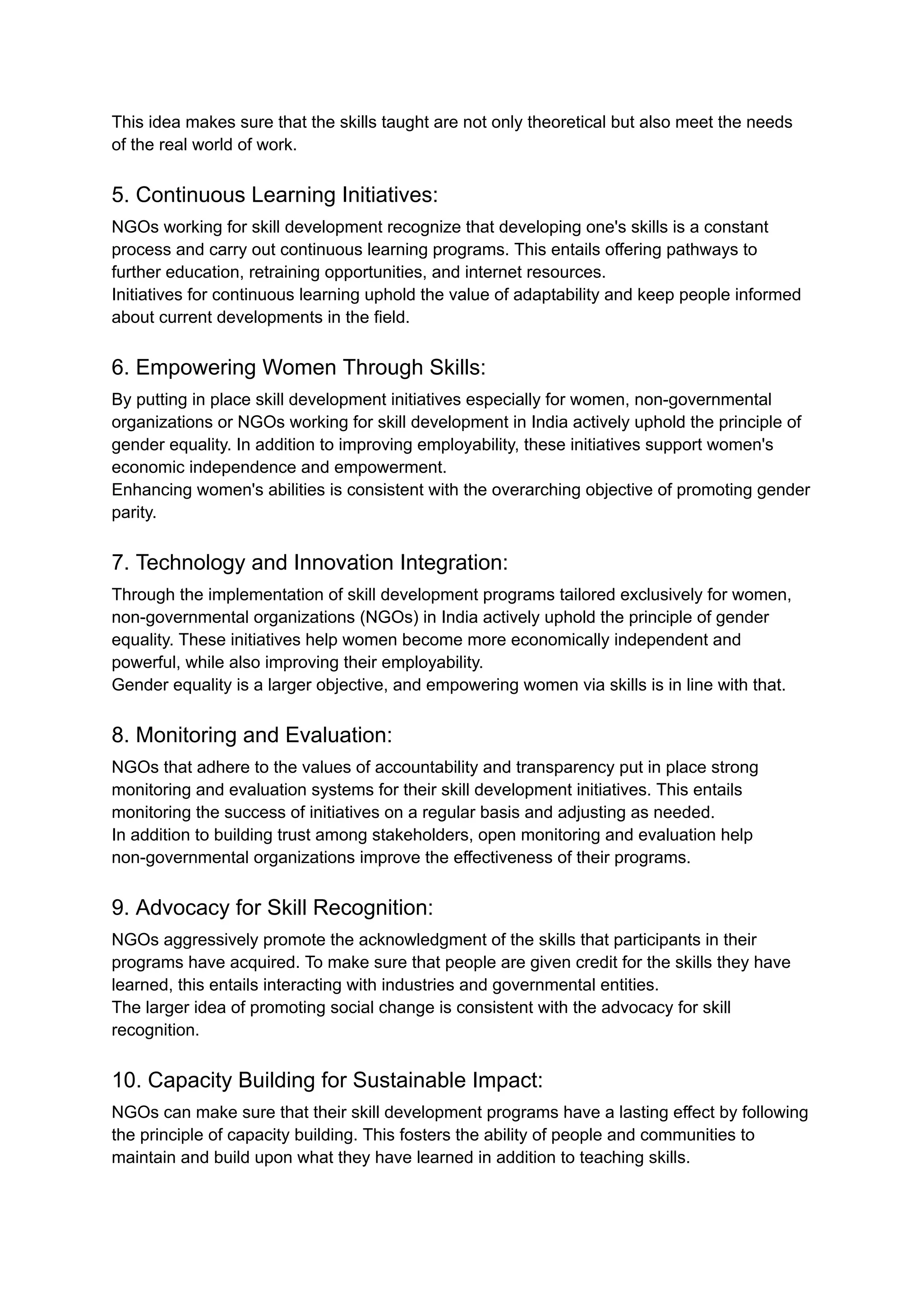 The Role of Indian NGOs Working For Skill Development | PDF