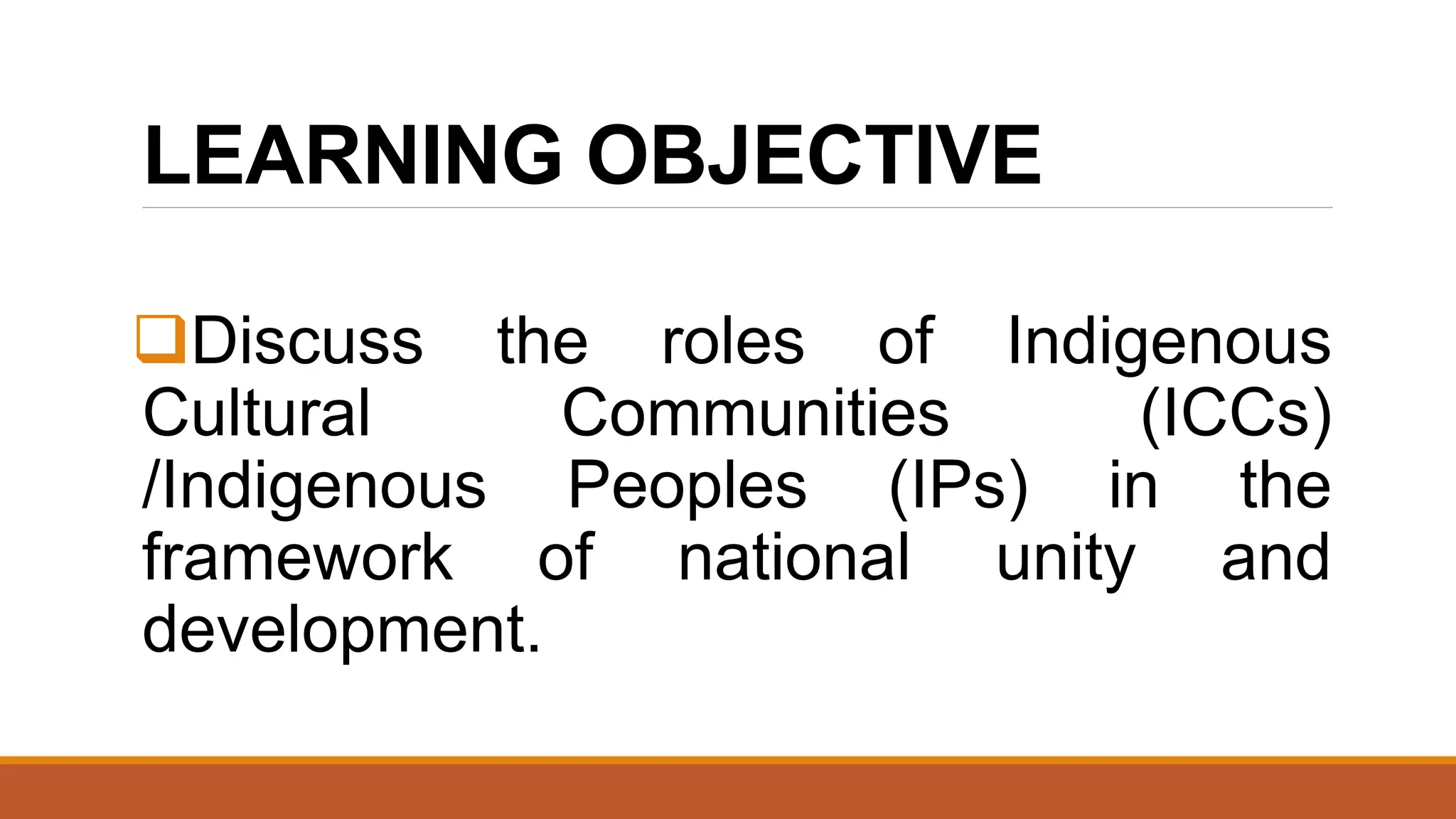 The Roles of Indigenous Peoples Organization, Tribal Leaders ...