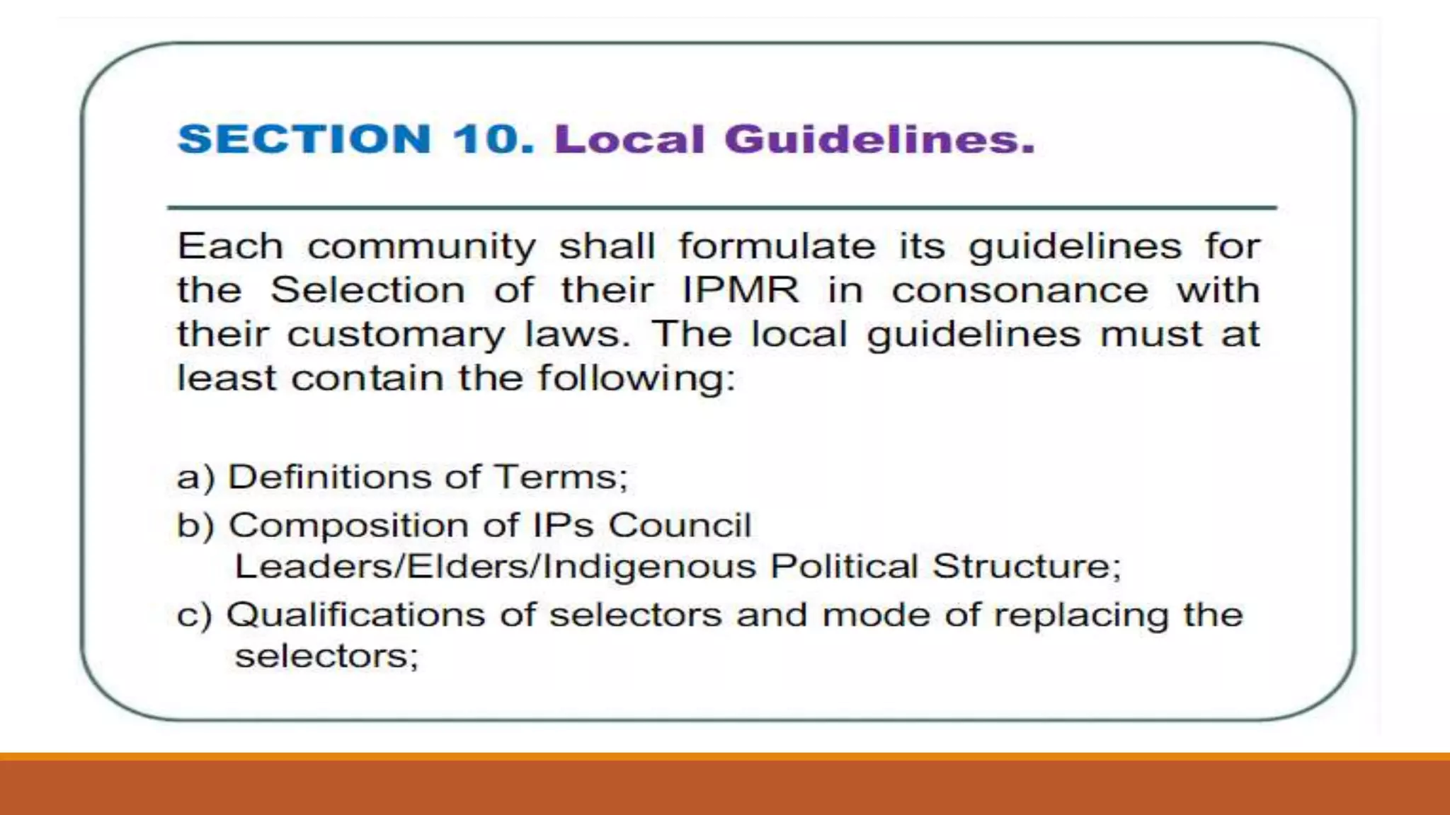 The Roles of Indigenous Peoples Organization, Tribal Leaders ...