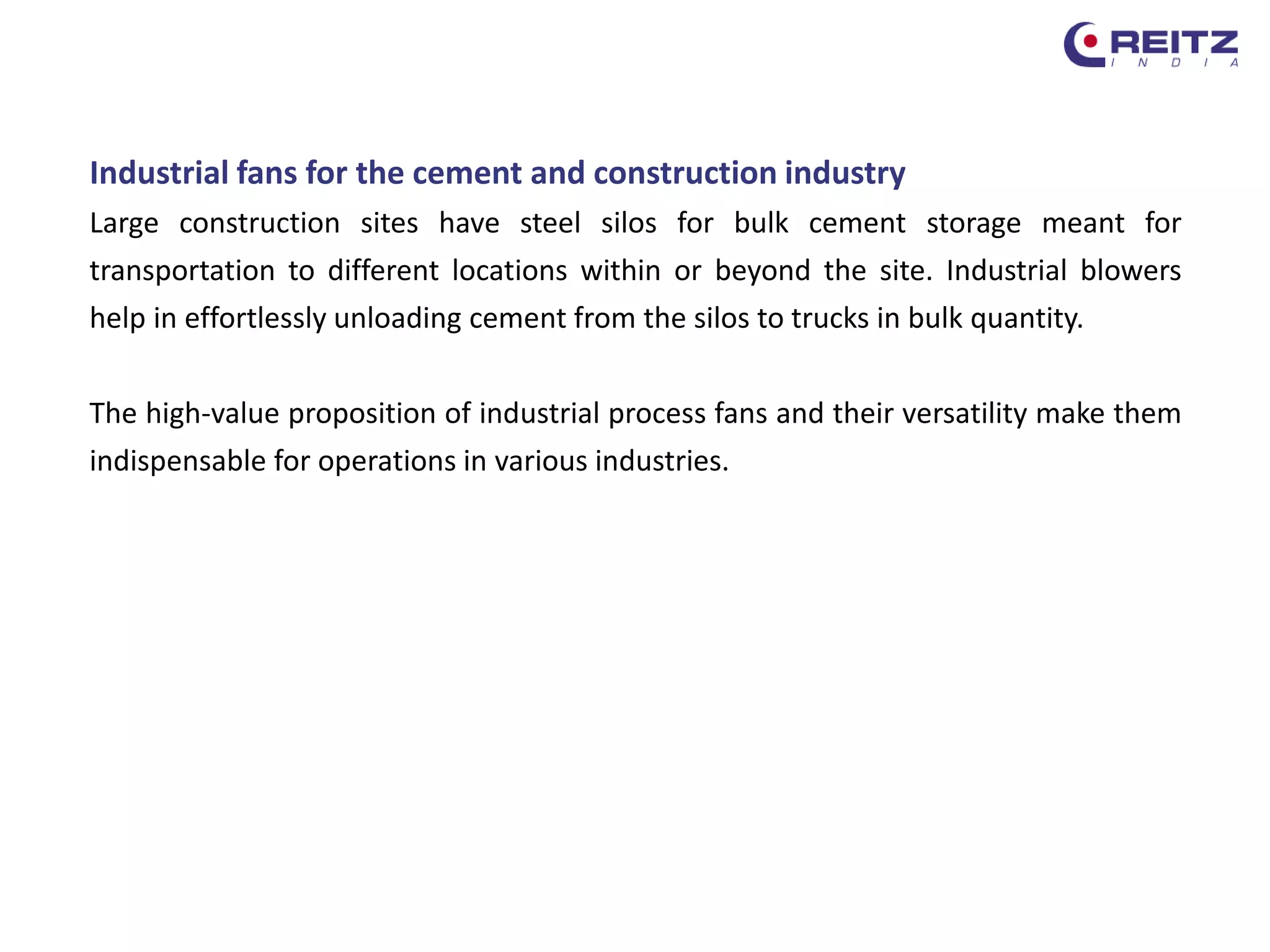 THE ROLE OF INDUSTRIAL PROCESS FANS IN MANUFACTURING PROCESS ...