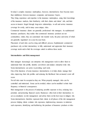 The role of insurance intermediaries | DOCX