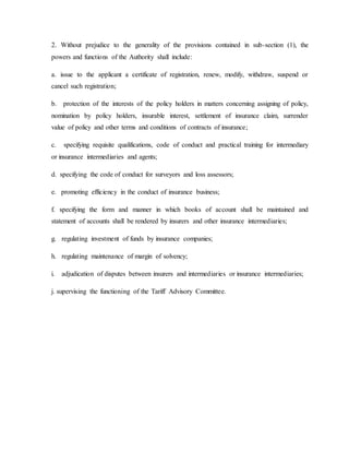 The role of insurance intermediaries | DOCX