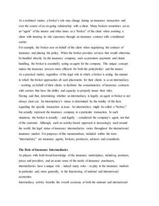 The role of insurance intermediaries | DOCX