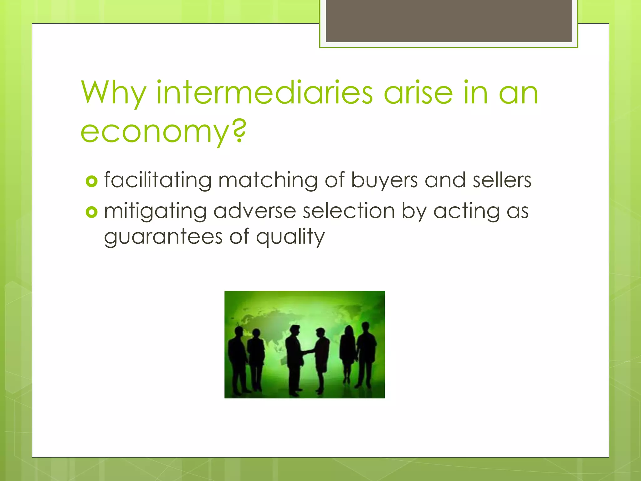 The role of intemediaries | PPTX