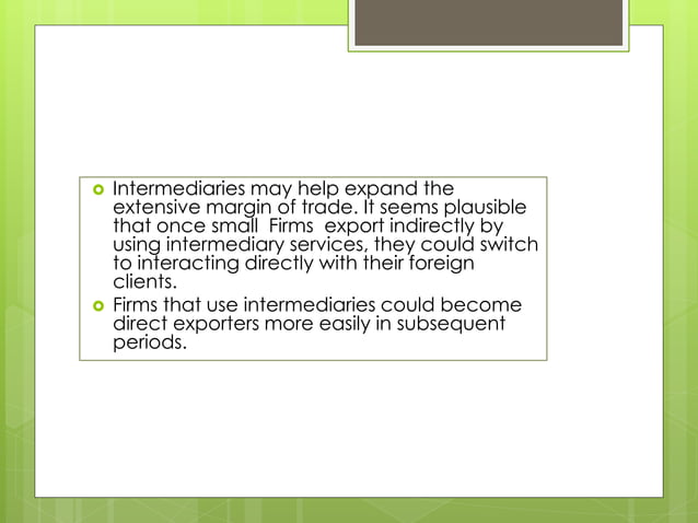 The role of intemediaries | PPT