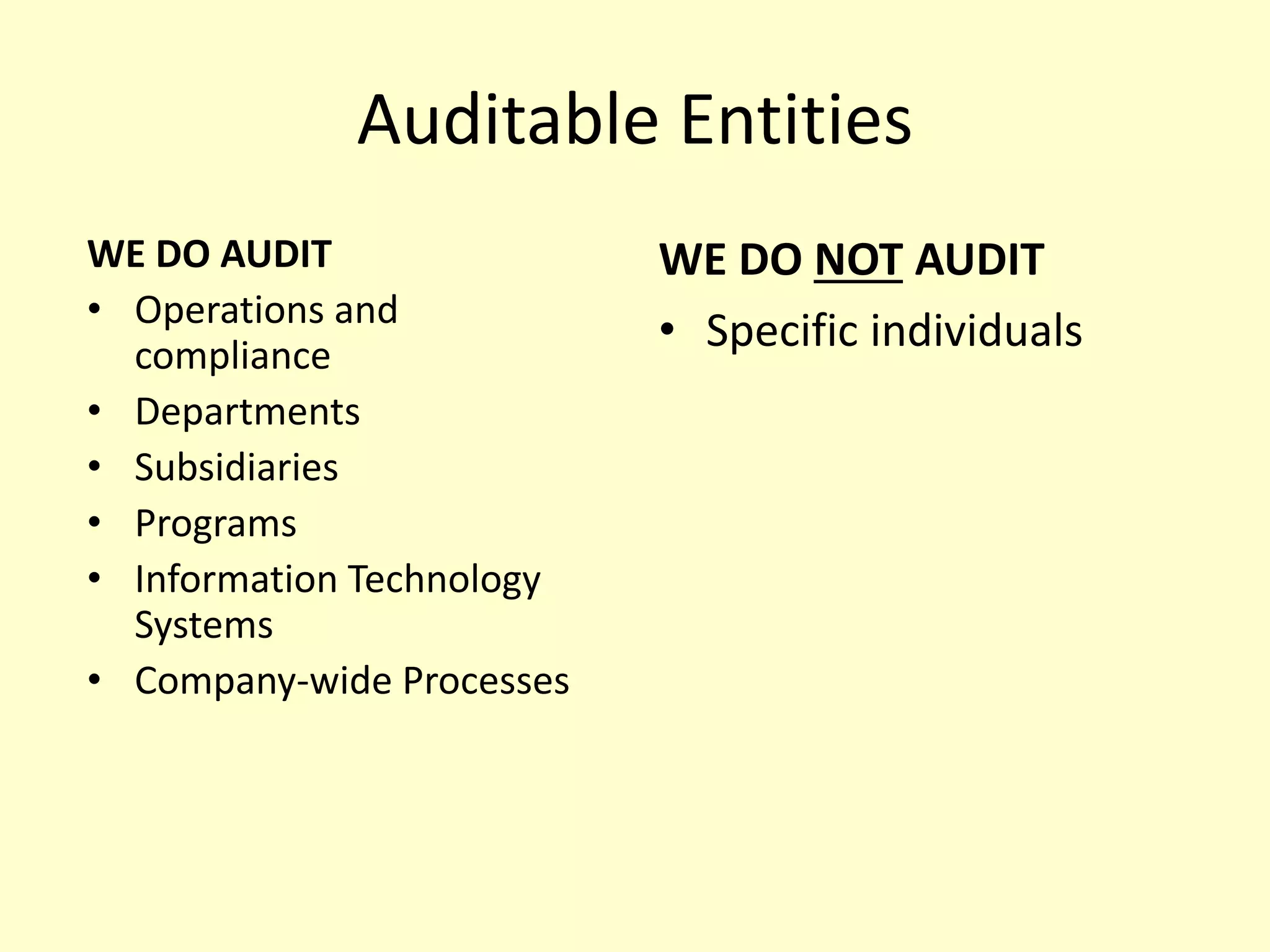 The role of internal audit department | PPTX